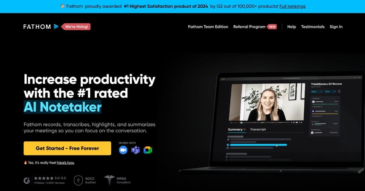 Fathom: AI meeting summarizer and notetaker - Dynamic Business