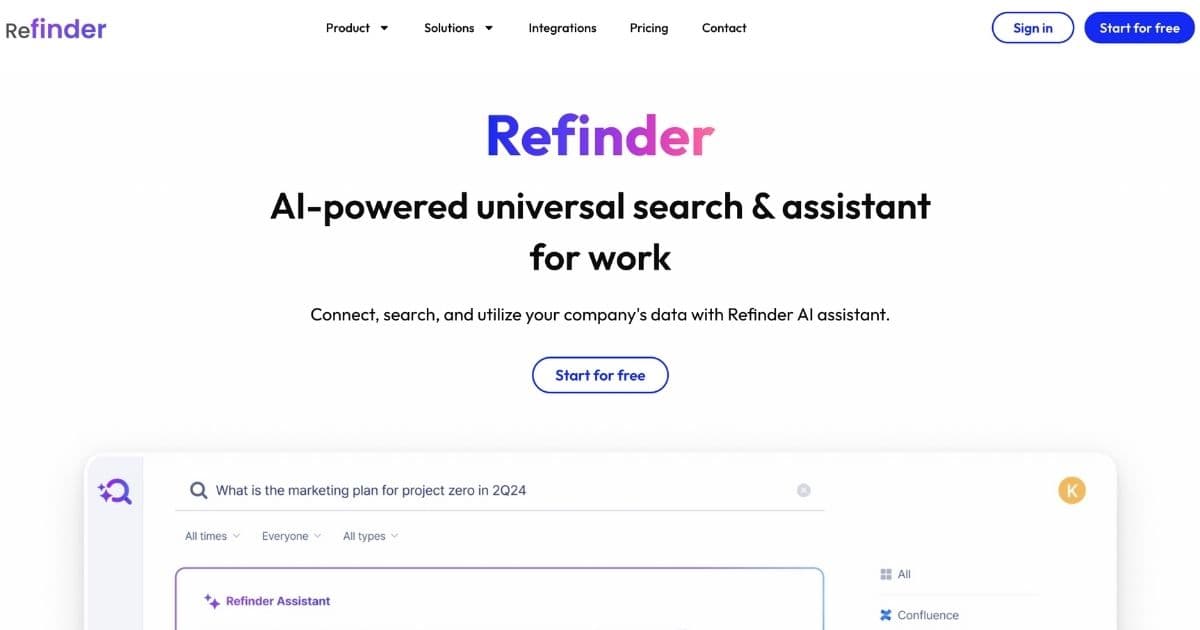 ReFinder: AI-powered universal search assistant - Dynamic Business
