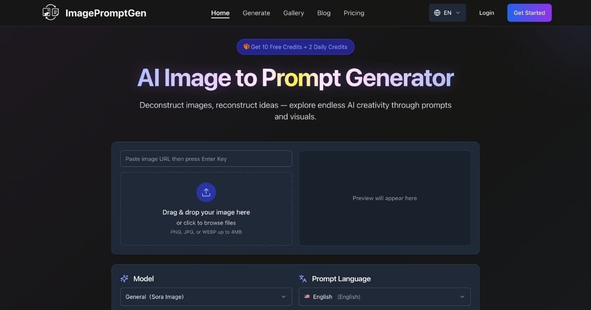 ImagePromptGen: Image-to-Prompt AI Tool - Dynamic Business